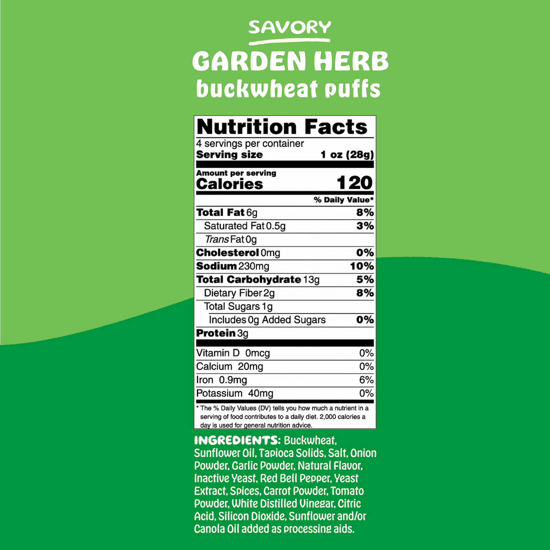 Savory Garden Herb Buckwheat Puffs – Diggables Puffs